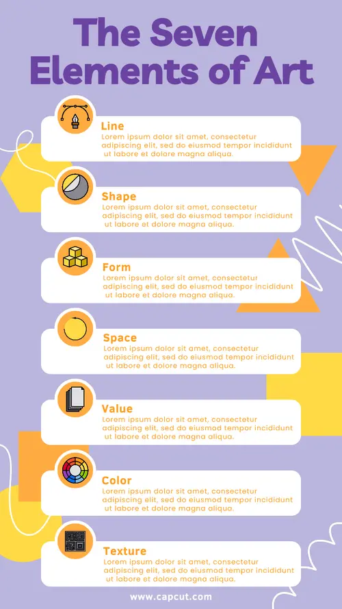The Seven Elements of Art Infographic | CapCut Template