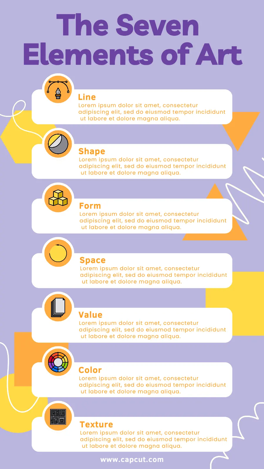 The Seven Elements of Art Infographic | CapCut Template