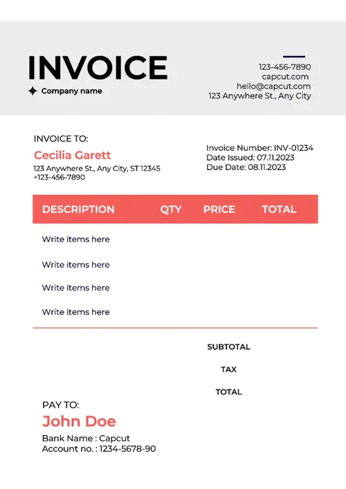 Invoice | CapCut Template