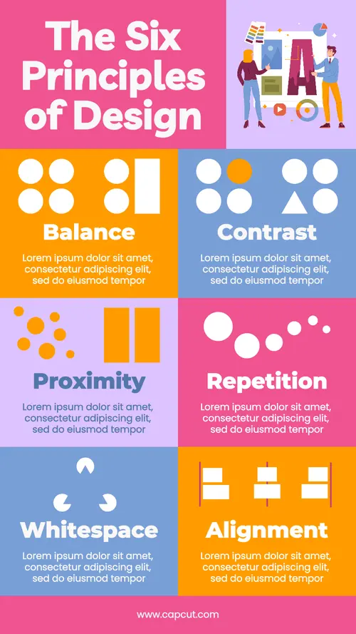 The Six Principles of Design Infographic | CapCut Template