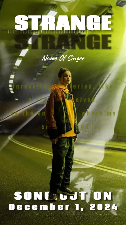Singer Post Song Strange | CapCut Template